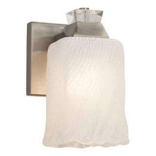 Ardent 1-Light Wall Sconce, Brushed Nickel & White Frosted Venetian ...