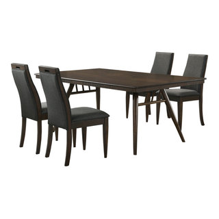 Wes 5-piece Rectangular Dining Table Set Dark Walnut - Dining Sets - by ...