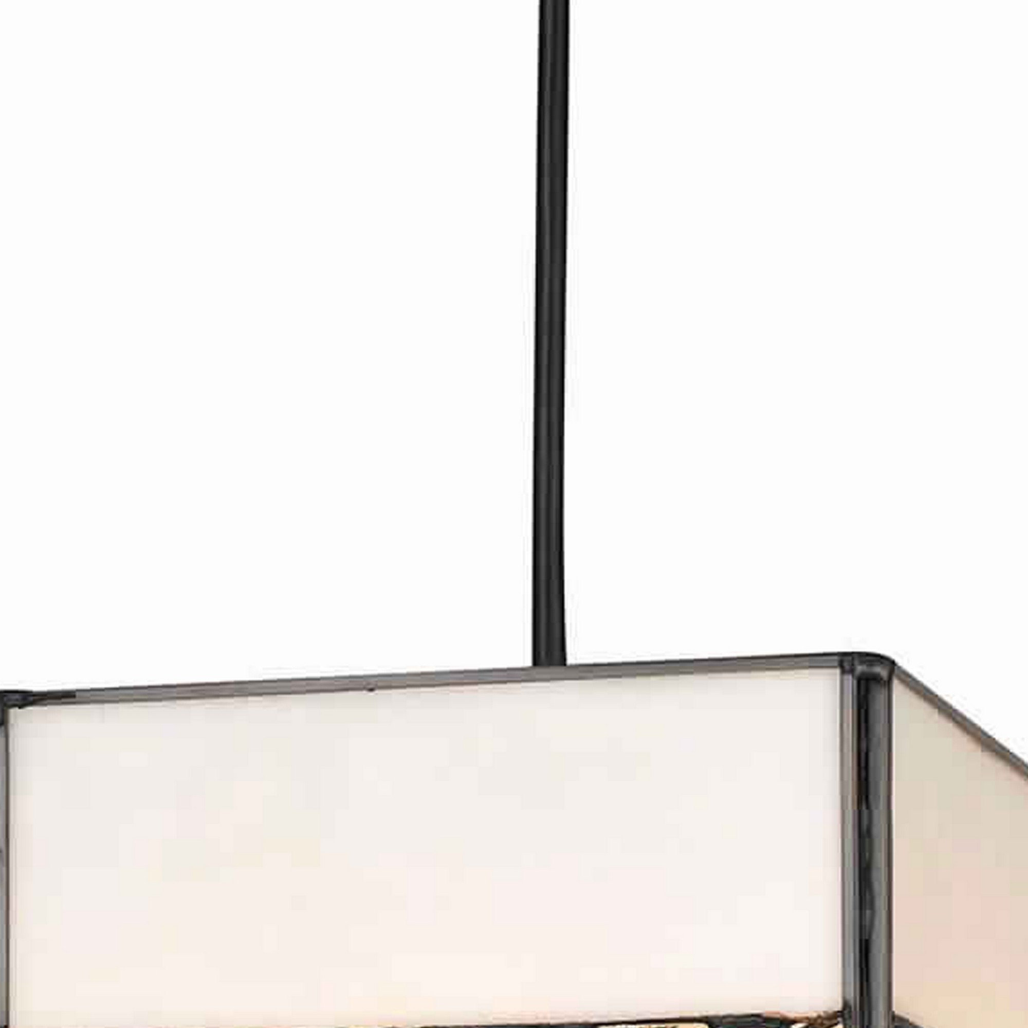 Square Shape Glass Hanging Ceiling Lamp with Geometric Design ...