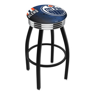 Holland L8B3C 03 Edmonton Oilers 30" Swivel Bar Stool - Black/Chrome ...