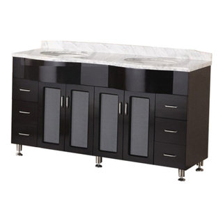 Bello 61" Double Sink Vanity Set in Espresso - Contemporary - Bathroom ...