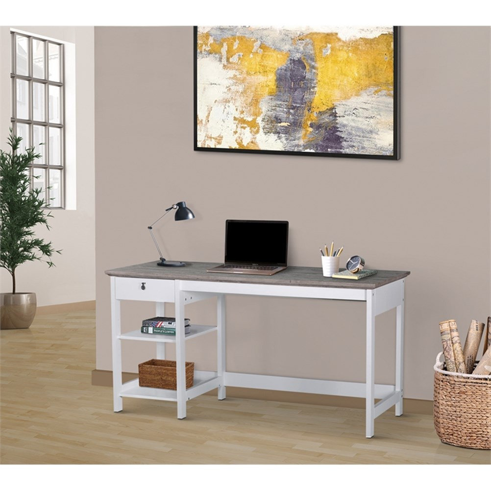 Saint Birch Finley Contemporary 59 Inches Wood Writing Desk in Walnut ...