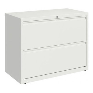 Pemberly Row 36" Wide 2 Drawer Metal Lateral File Cabinet - White - 4 ...
