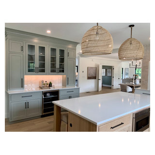 Modern Farmhouse New Build in Newbury, MA - Farmhouse - Home Bar ...