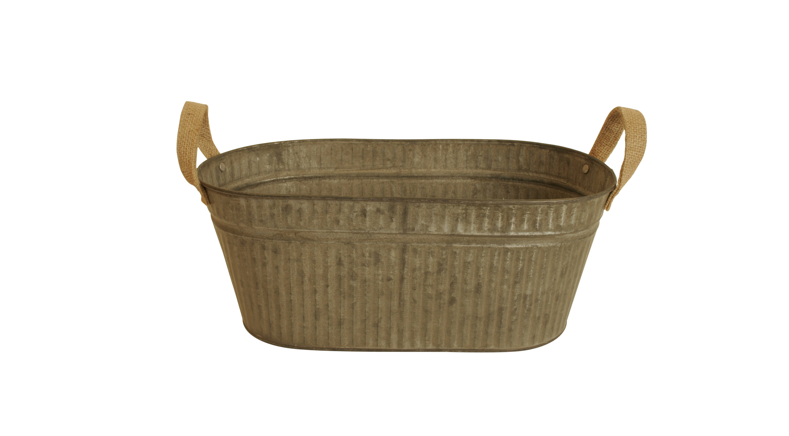 Iron Pail With Burlap Handle - Farmhouse - Storage Bins And Boxes - by ...