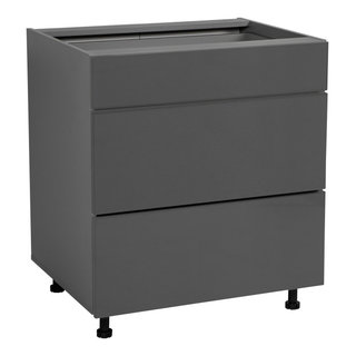 15 Base Cabinet-Double Door-Three Drawer-Grey, 15 x 34 1/2 x 23 3/8 ...