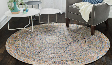 Square table, round rug?