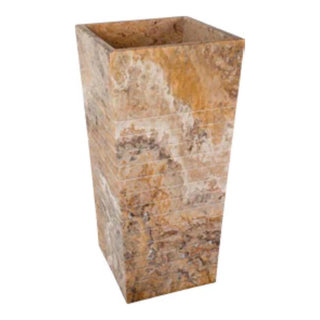 Scabos Travertine Pedestal Stand-Alone Cone Shaped Sink (W)16" (L)16 ...