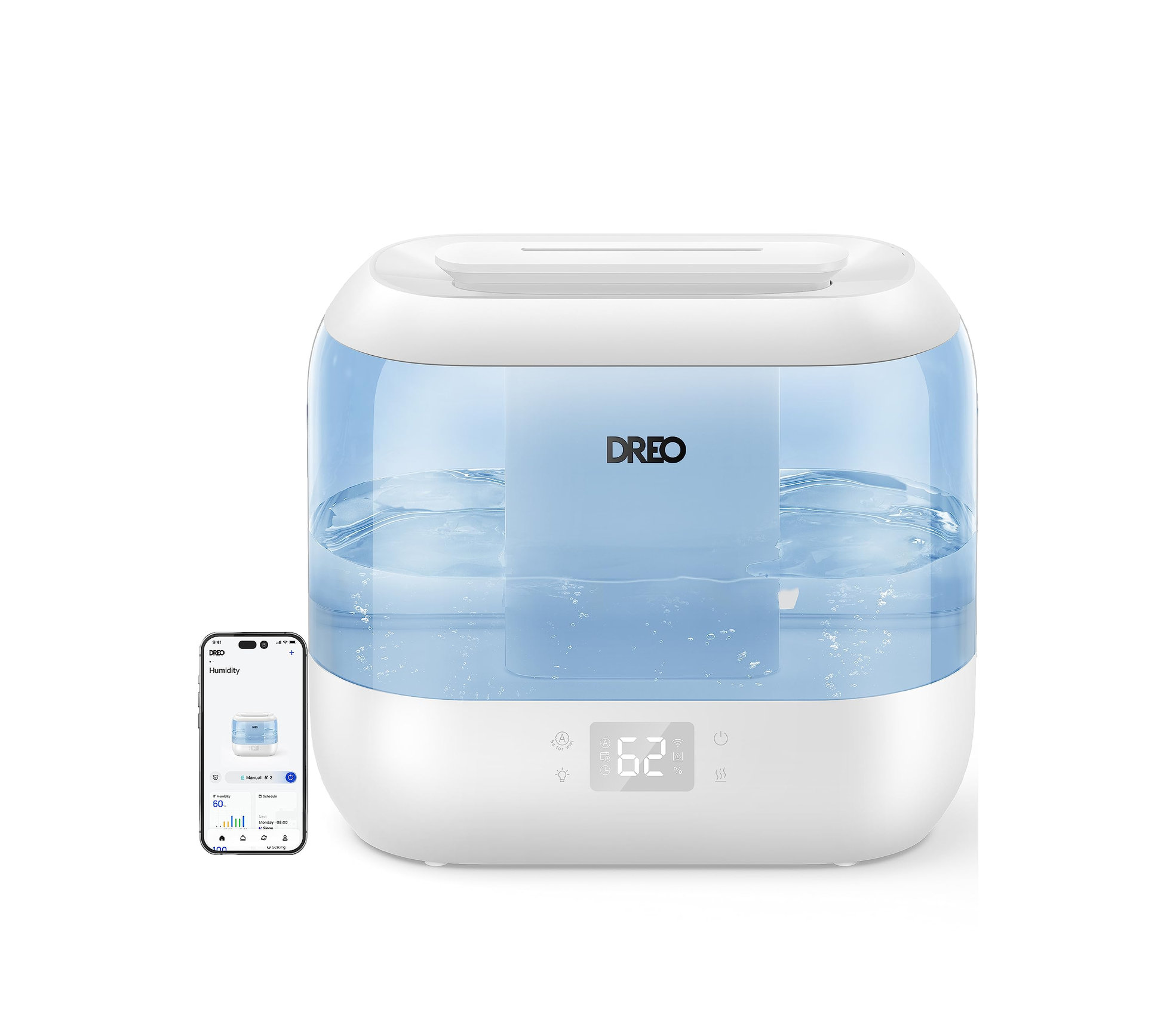 4L Smart Humidifiers for Bedroom, Quiet Supersized Cool Mist Ultrasonic ...