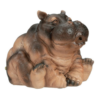 Hanna the Hippo Spitter Piped Statue - Contemporary - Outdoor Fountains ...