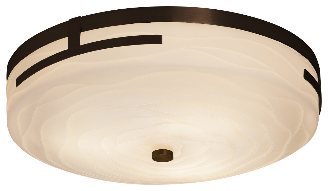 Atlas 19" LED Round Flush-Mount, Dark Bronze - Transitional - Flush ...