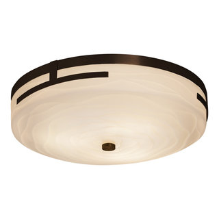 Atlas 19" LED Round Flush-Mount, Dark Bronze - Transitional - Flush ...