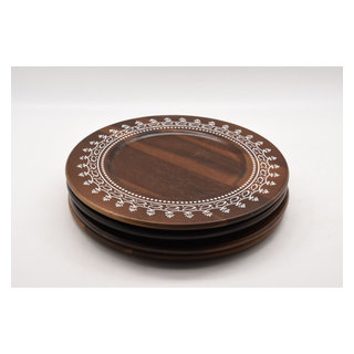 Heim Concept Acacia Wooden Charger Plate 4Pcs/Set - Traditional ...