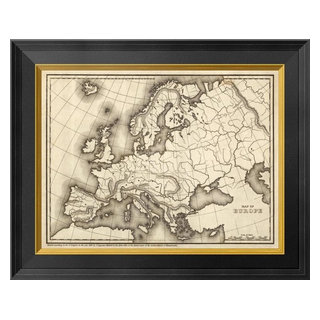 "Map of Europe, 1839" Framed Canvas Giclee by Samuel Augustus Mitchell ...