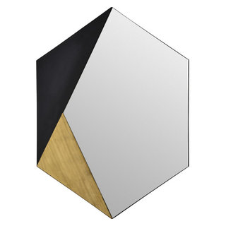Cad Wall Mirror, Black and Antique Gold - Contemporary - Wall Mirrors ...