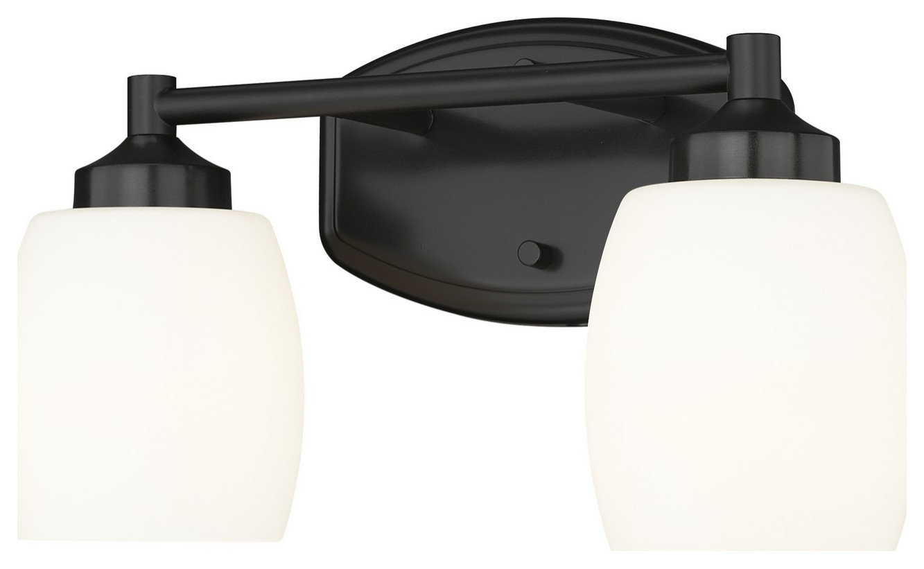 Kendrick 2-Light Vanity, Matte Black - Transitional - Bathroom Vanity ...