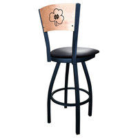 Holland L038 Engraved Notre Dame Shamrock 30" Bar Stool - Black/Vinyl ...