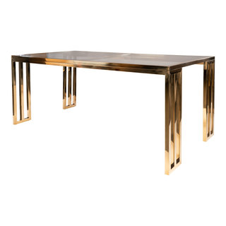 Lorenzo Gold Rectangular Dining Table - Contemporary - Dining Tables - by Statements by J | Houzz