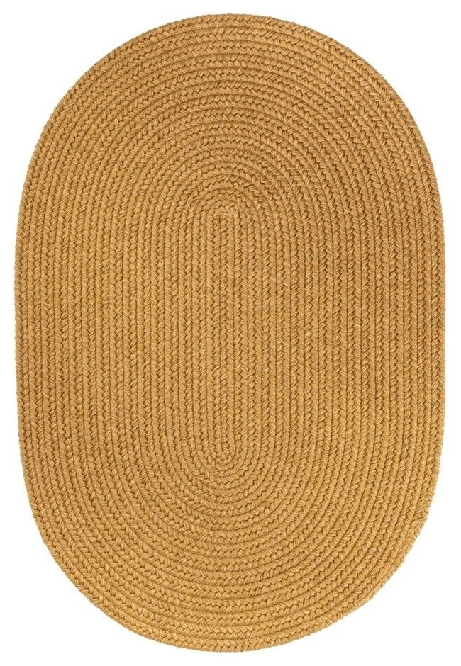 Rhody Rug Wool Solid Rug, Vintage Gold, 3'X5' Oval, 3'x5' Oval - Area ...