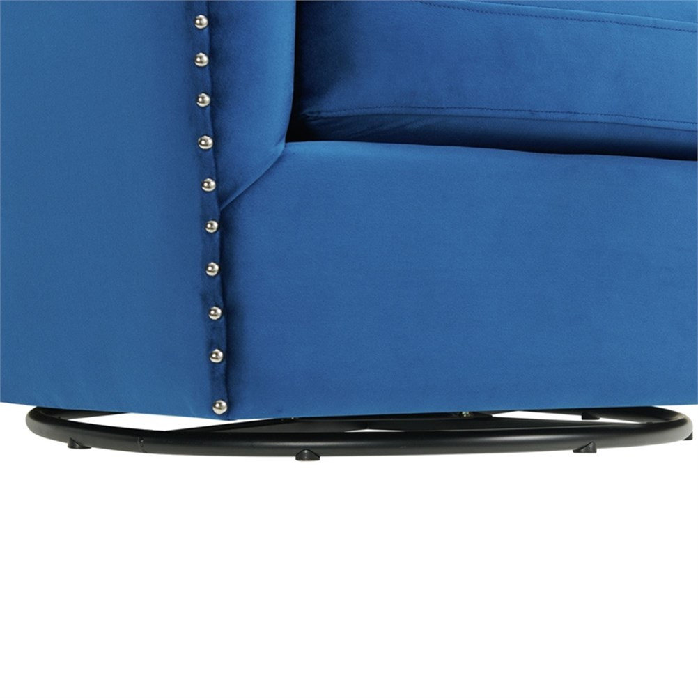 Maklaine Modern styled Wooden Swivel Accent Chair in Cobalt Finish ...