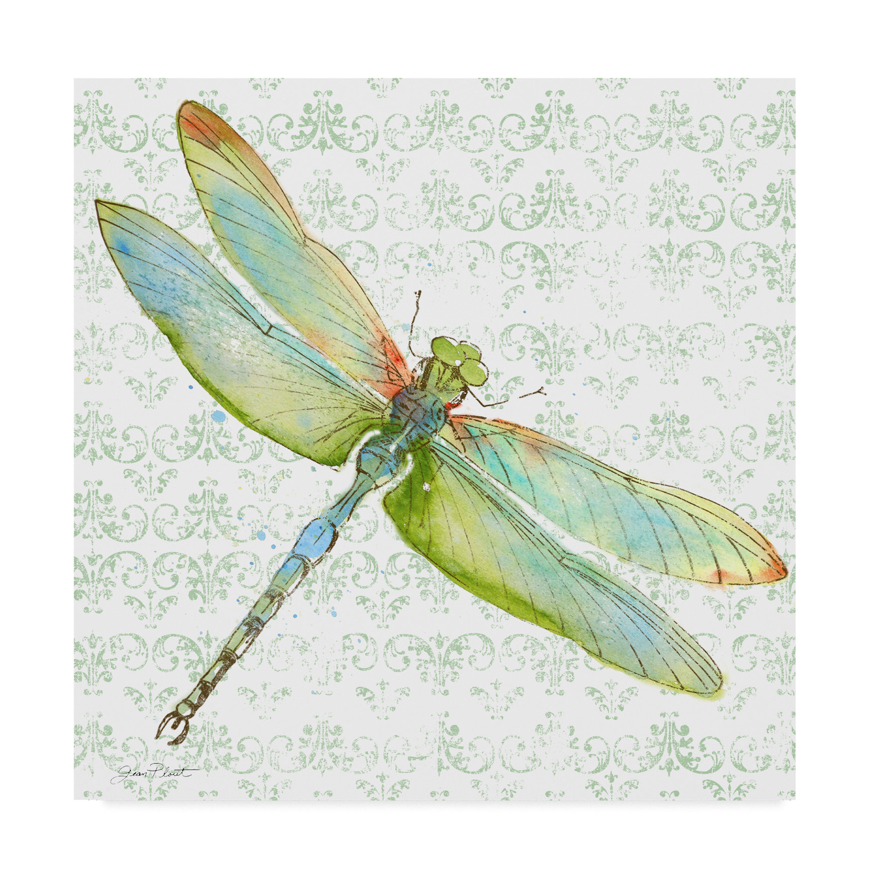 Jean Plout 'Dragonfly Bliss 3' Canvas Art, 14"x14" - Contemporary ...