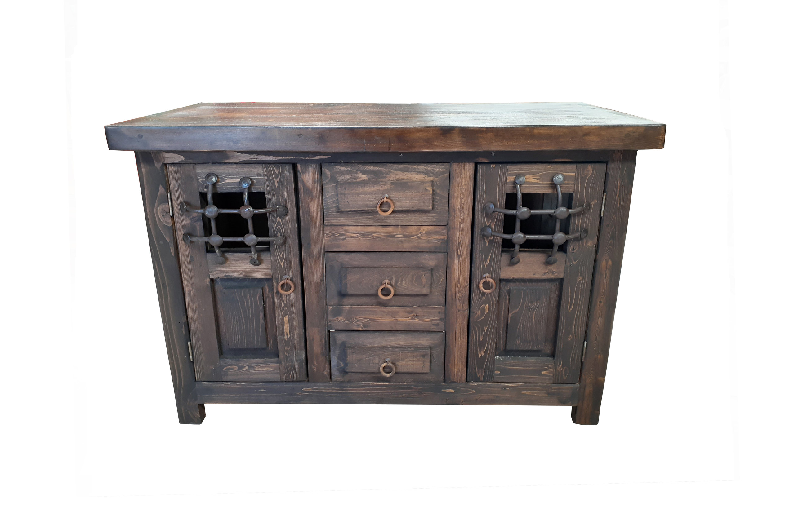 San Bernardo Rustic Recycled Wood Bathroom Vanity, 36"x22"x36" - Rustic ...