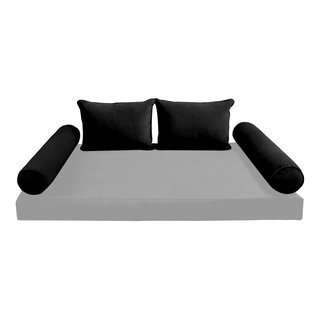 STYLE V4 Twin Velvet Pipe Trim Indoor Daybed Bolster Pillow |COVER ONLY ...