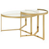 Delia 2-piece Round Nesting Table Clear and Gold - Contemporary ...