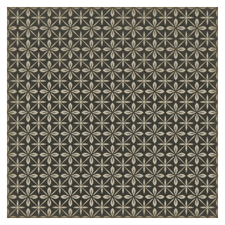 Pattern 81 Uptown Diner 96x96 Vintage Vinyl Floorcloth, Aged Black ...