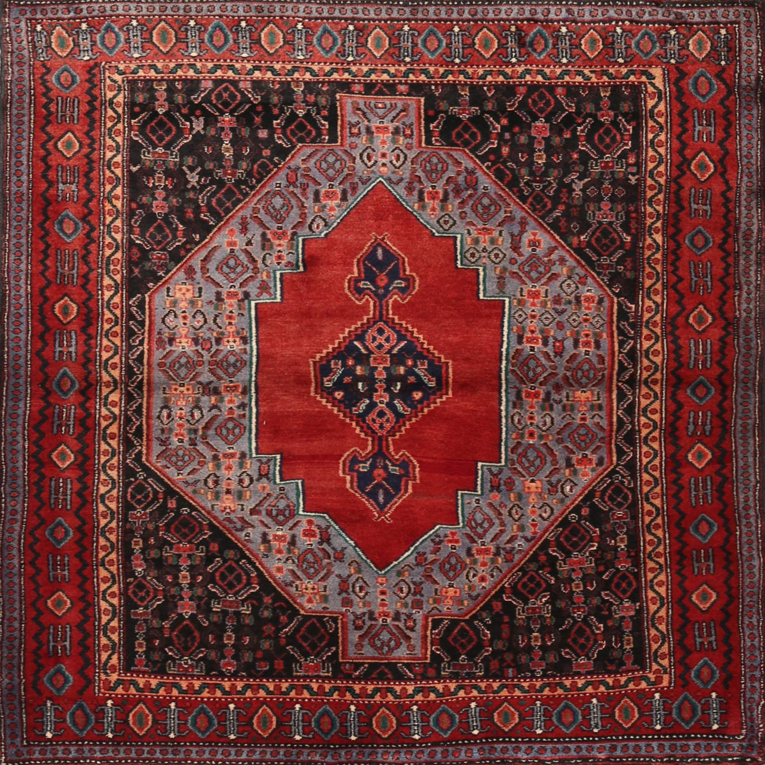 Ahgly Company Indoor Rectangle Traditional Area Rugs, 6' Square ...