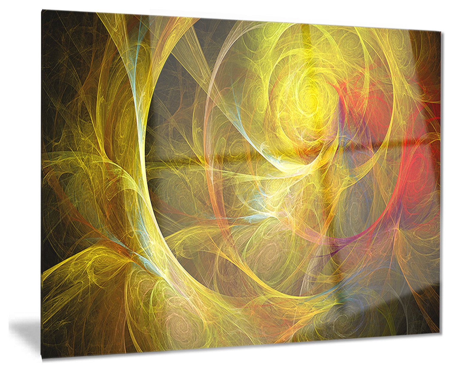 "Bright Yellow Stormy Sky" Abstract Digital Glossy Metal Wall Art, 28 ...