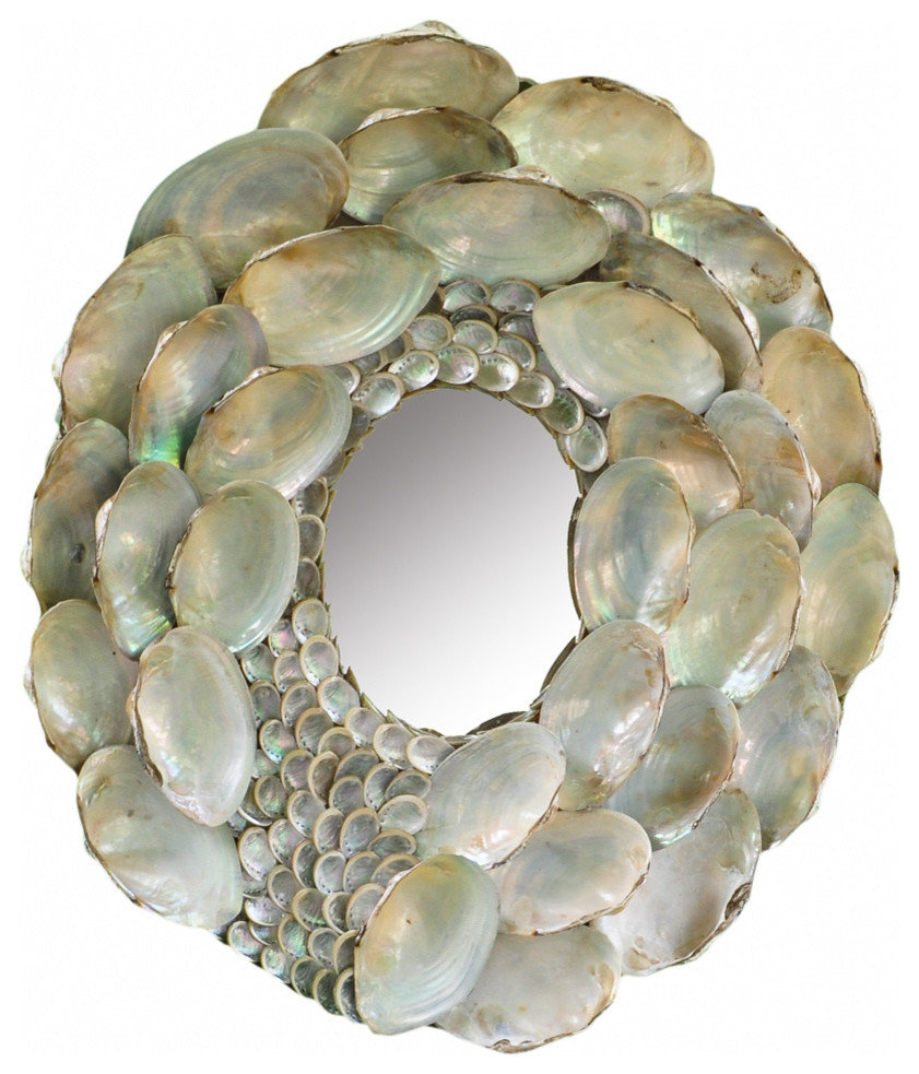 Mother Of Pearl Wedding Dress Sea Shell Mirror - Beach Style - Wall ...