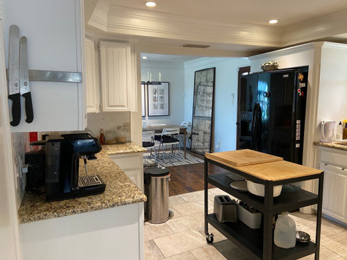 What is the best kitchen/dining layout with these three awkward rooms?