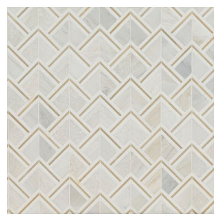 Luxor Kona Gold Pattern 9.72X13.66 Multi Finish Stone/Metal Mosaic ...