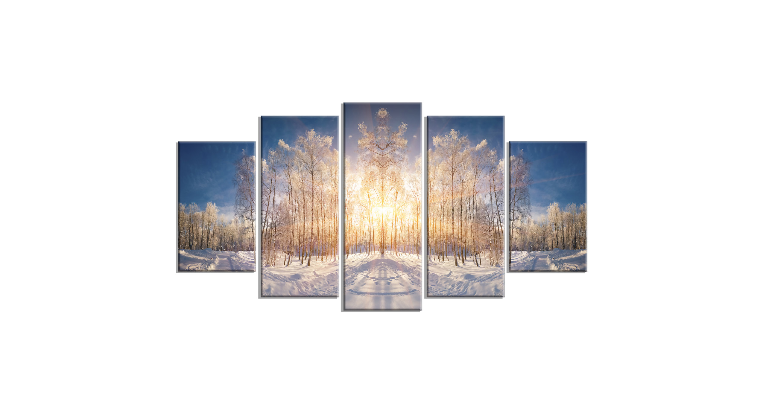 "Horizontally Flipped Winter Land" Wall Art, 60"x32" - Contemporary ...