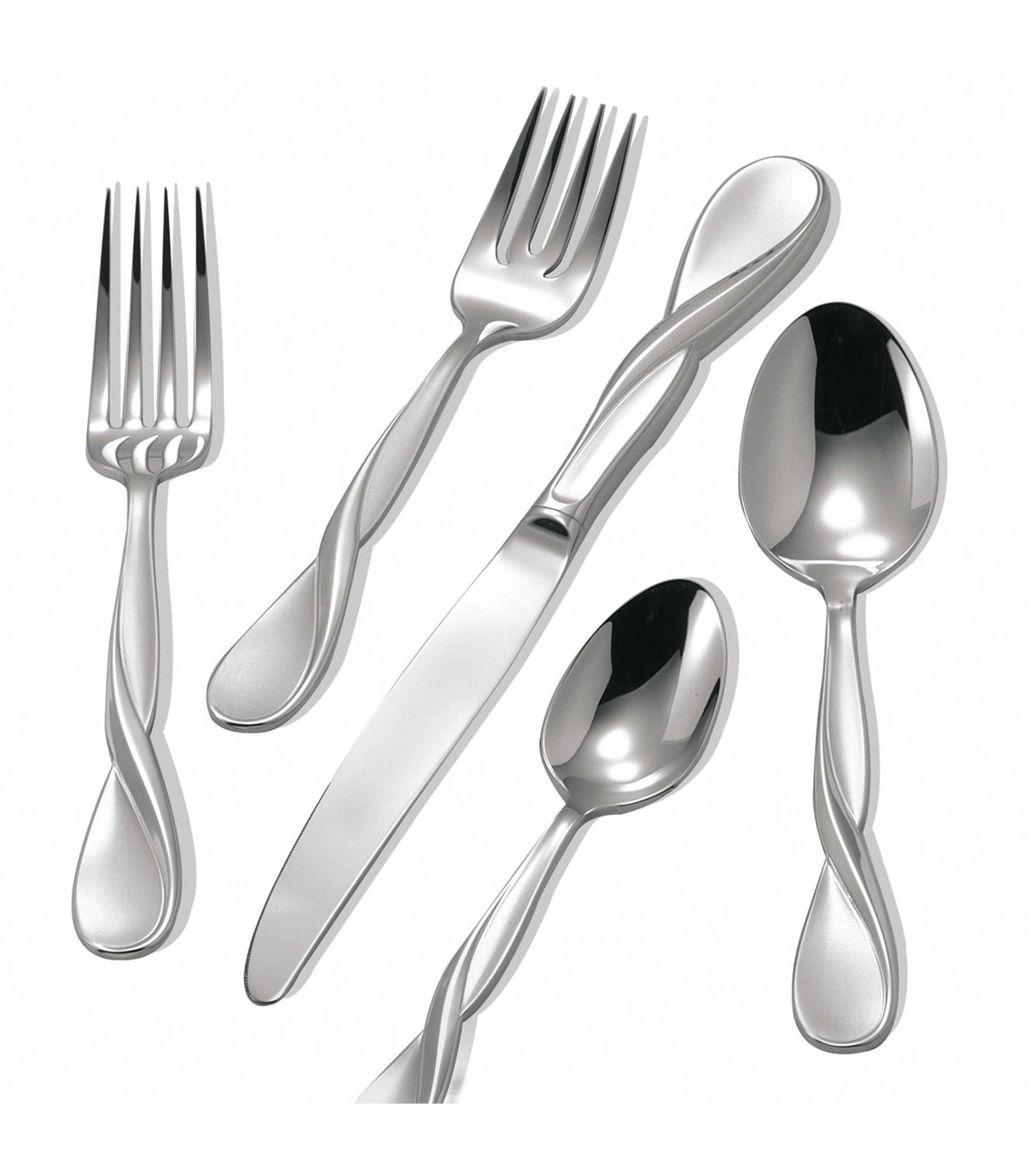 Oneida Satin Aquarius 5-Piece Flatware Set - Contemporary - Flatware And Silverware Sets - by ...