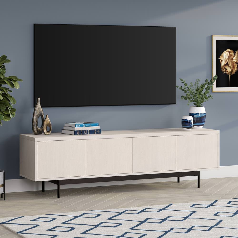 Abington Rectangular Tv Stand For Tv'S Up To 75 In Alder White ...