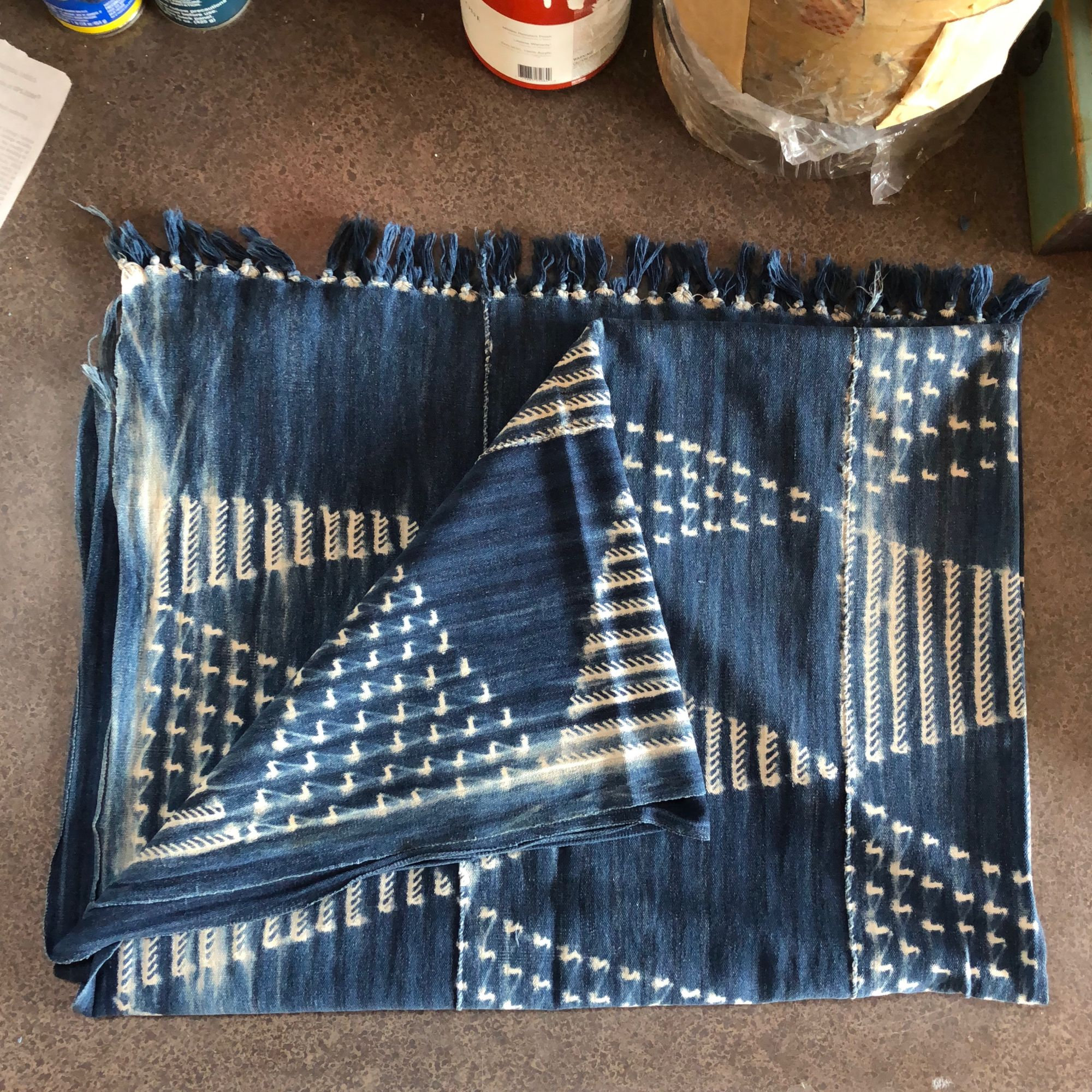 Vintage Indigo Scarf Throw Shibori Pattern - Contemporary - Throws - by ...