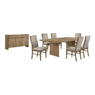 Adina 8-piece Extension Dining Set Distressed Light Brown - Dining Sets ...