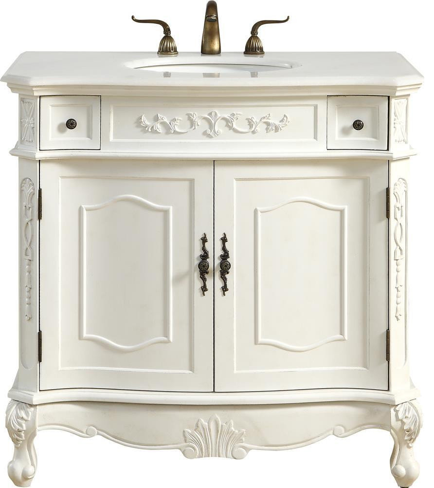 Elegance, Antique White Vanity Cabinet - Victorian - Bathroom Vanities ...