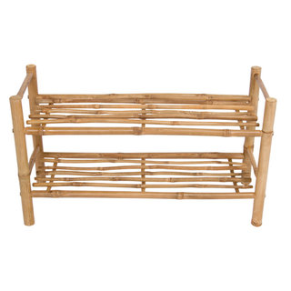 Handcrafted Bamboo Shoe Rack Free Standing Shelf Shoe Storage Organizer ...