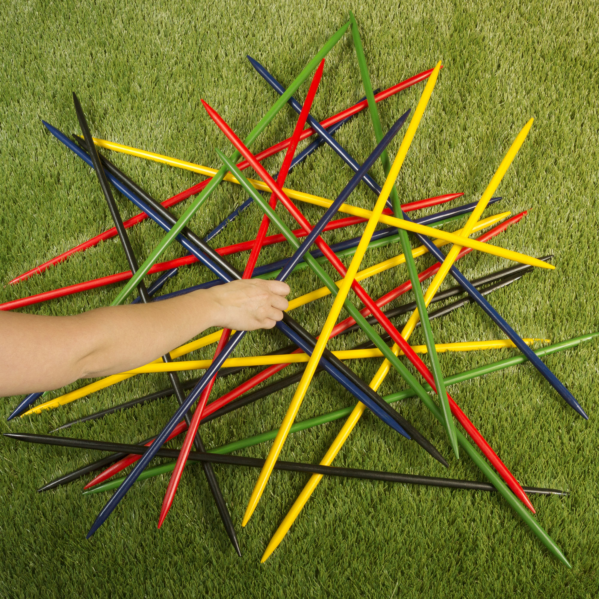 Jumbo Pick Up Sticks e 25-Piece Classic Wooden Stick Game and Carry Bag ...
