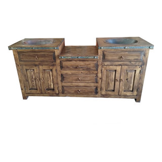 Santiago Rustic Bathroom Vanity, 55x22x36 - Rustic - Bathroom Vanities ...