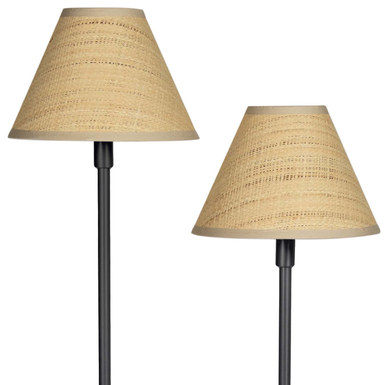 Polly Double Arm Table Lamp, Blackened Brass With Rattan Shade - Beach ...