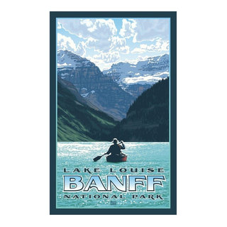 Paul Leighton Lake Louise Alberta Canada Canoer Art Print, 12"x18 ...