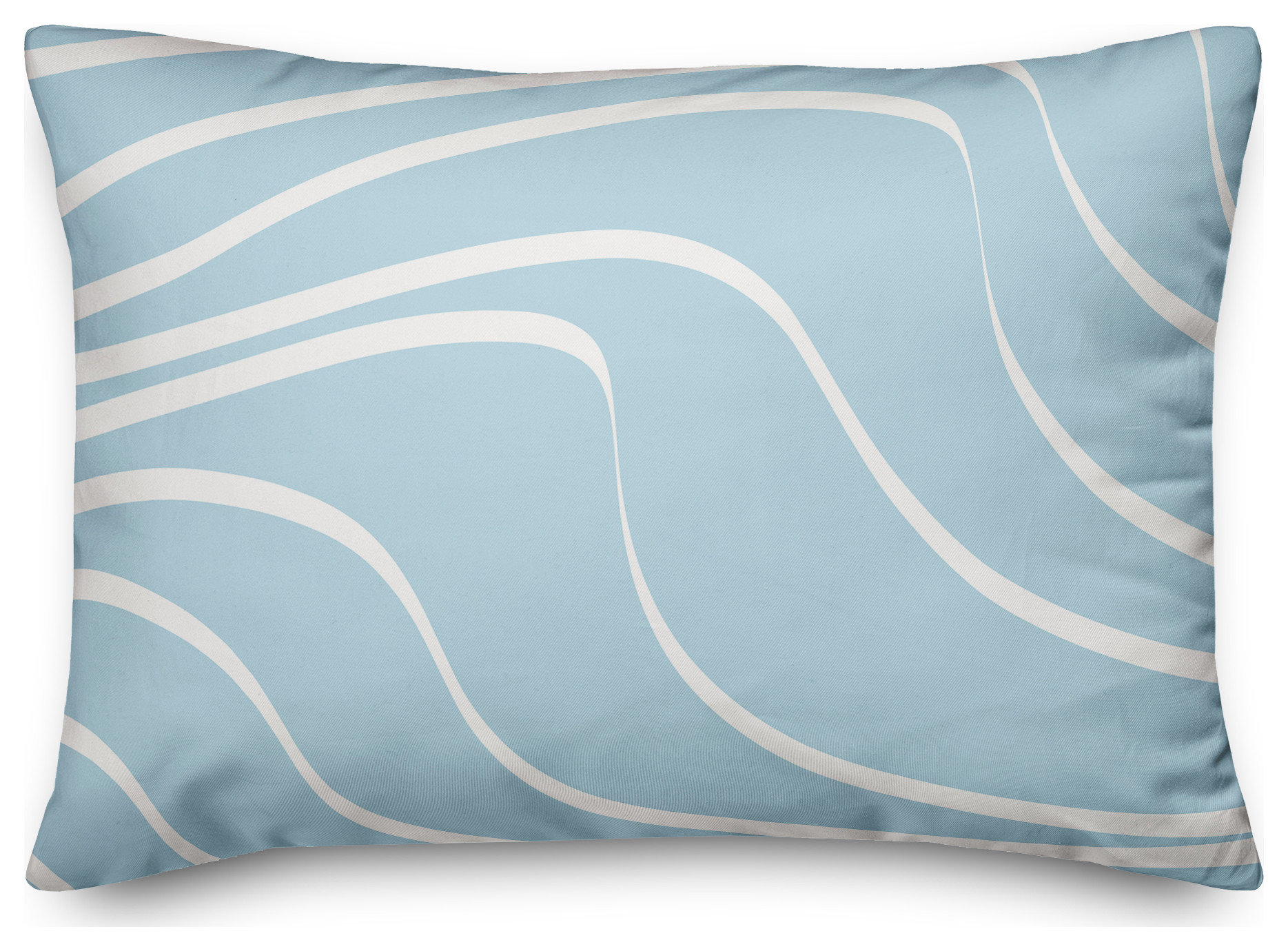 Wavy Lines On Blue 20x14 Spun Poly Pillow, 20x14 - Contemporary ...