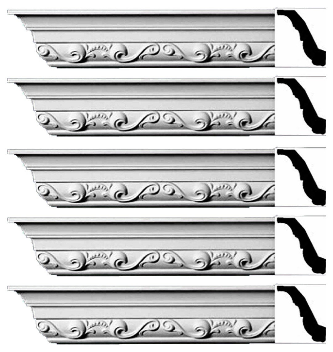 Ornate Cornice White Urethane Williamsburg Design 5 Pieces Totaling 470 ...