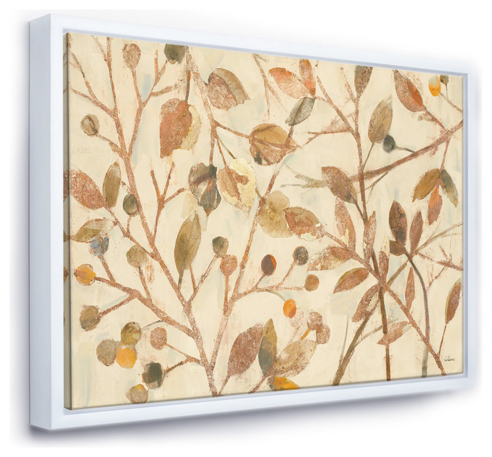 Designart Copper Branches Composition Lake House Framed Wall Art, 32x16 ...