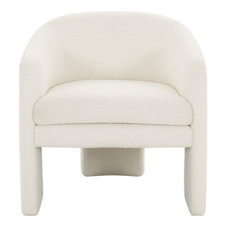 Modrest Khan Modern Off White Fabric Accent Chair - Transitional ...