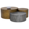 Neo Coffee Tables, Set of 3 Antique Brass - Contemporary - Coffee Table ...
